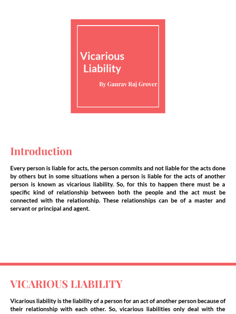 Vicarious Liability | PDF