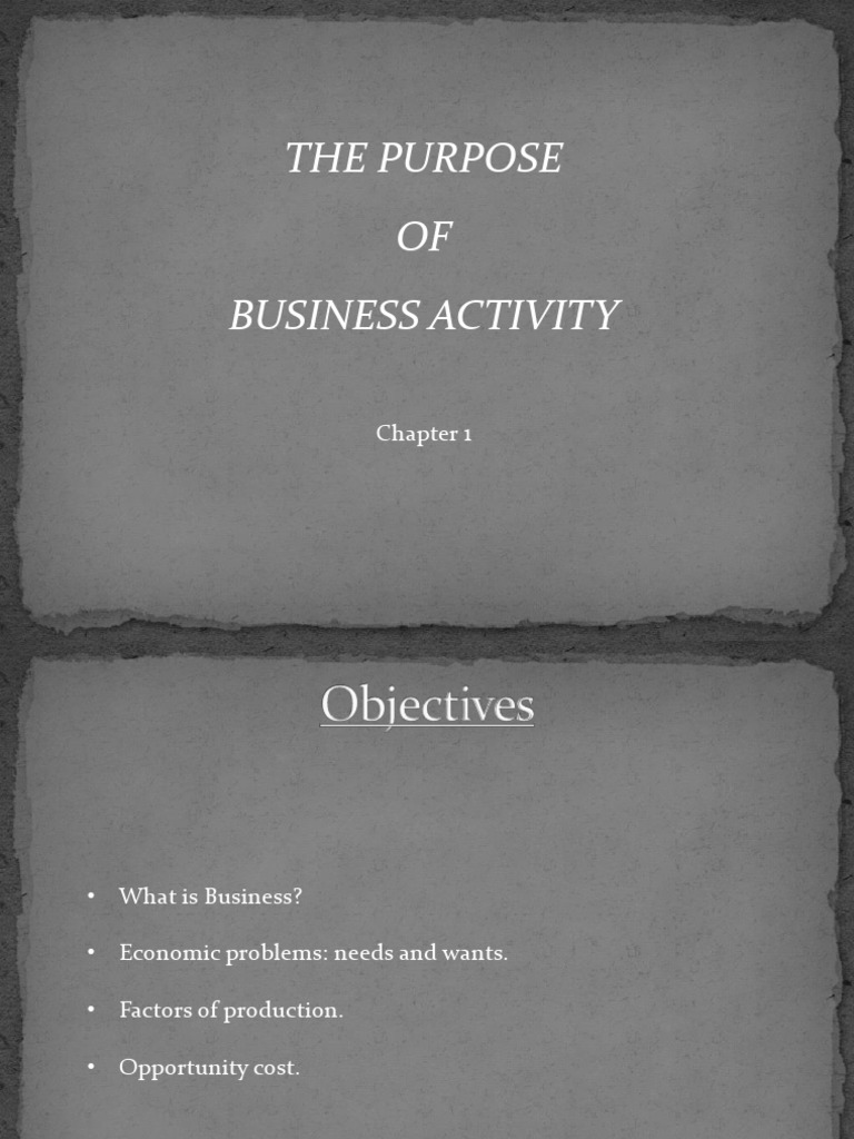 CH 1 - The Purpose of Business Activity | PDF | Factors Of Production ...