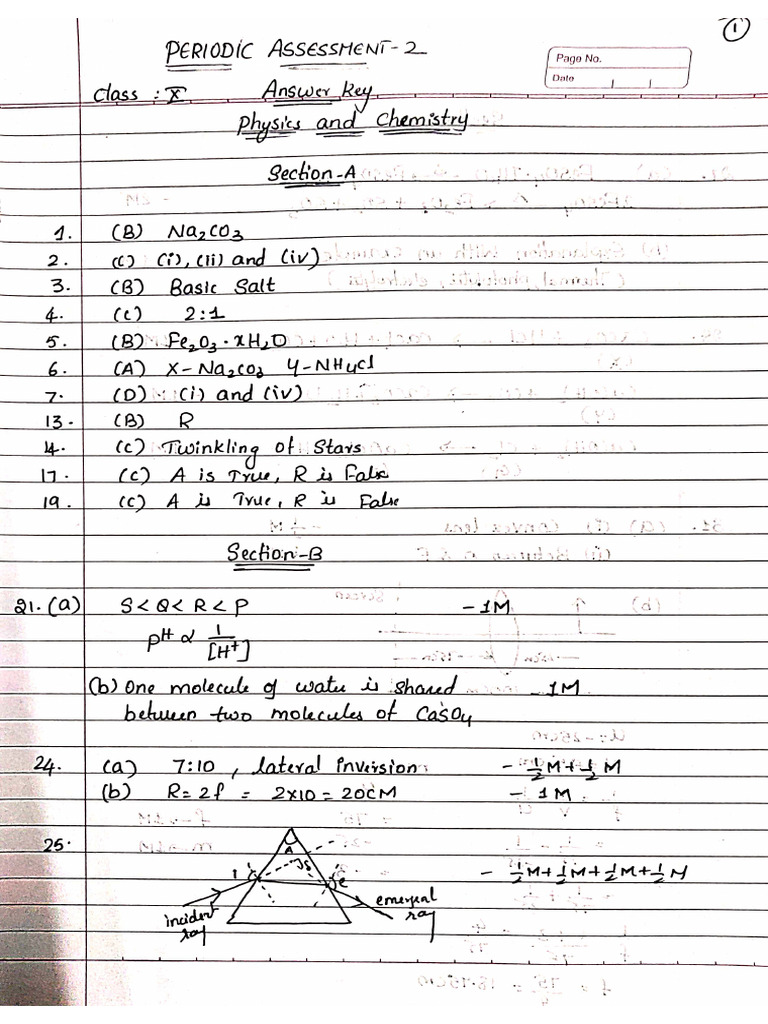 Class X PA-2 Answer Key | PDF