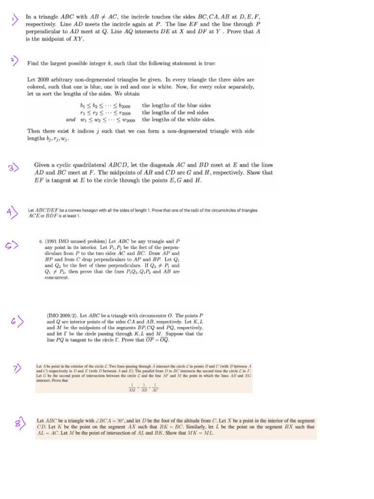 Geometry Problems For AIME and BMO | PDF