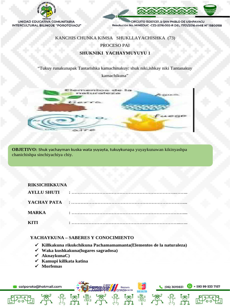 UNIDAD 5 GUIA 73 10mo Kichwa | PDF