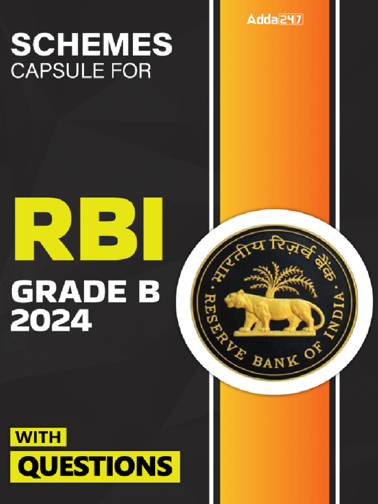 Schemes Capsule For RBI Grade B 2024 With Questions | PDF