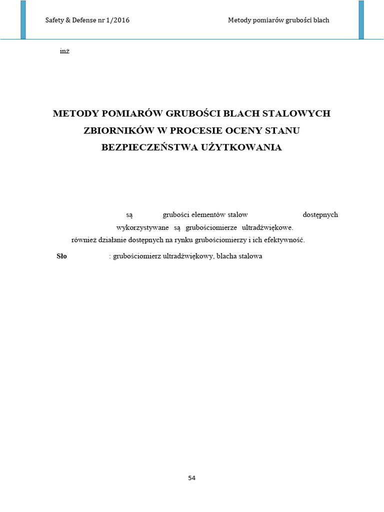 Metody Pomiarów Grubości Blach Stal | PDF