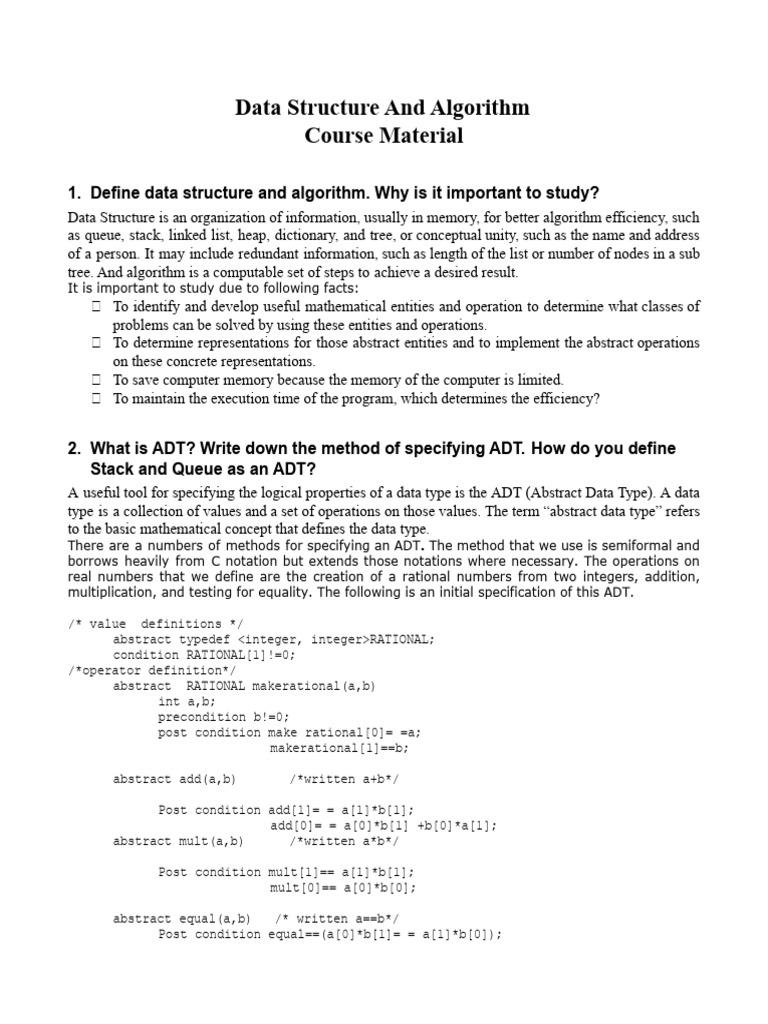 Data Structure Final Part I Pdf Queue Abstract Data Type Pointer Computer Programming
