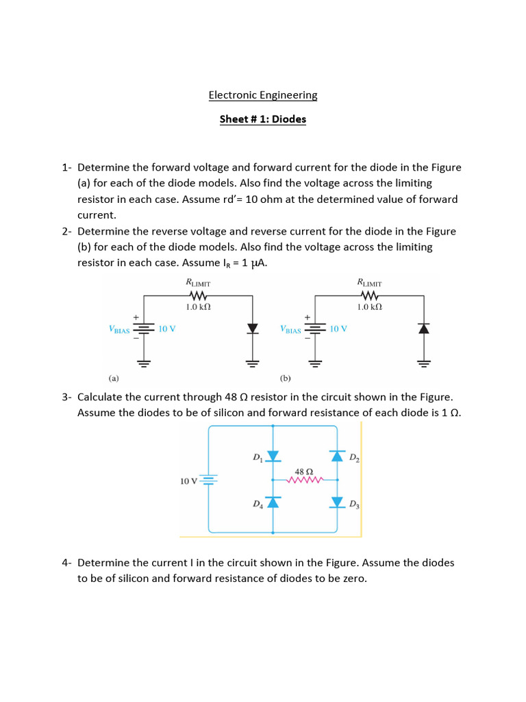 Diode Analysis and Circuit Calculations | PDF | Teaching Methods & Materials