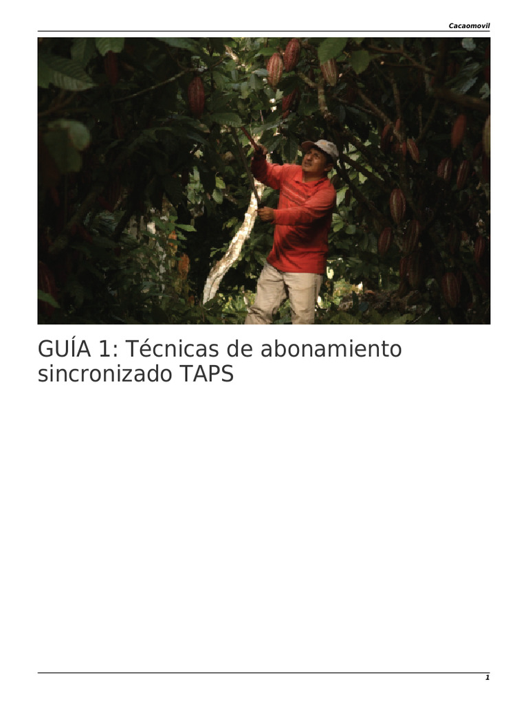 Técnicas TAPS para Cacao: Abono y Poda | PDF
