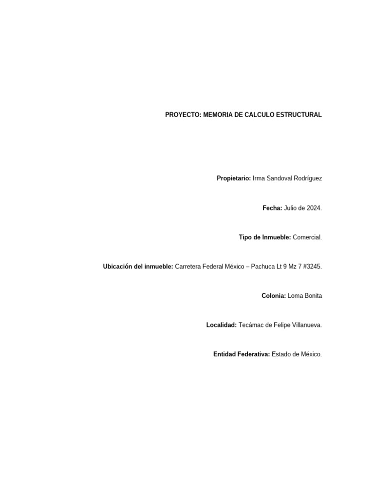 Memoria de Calculo Estructura Metalica. | PDF | Corrosión | Hormigón Memoria de Calculo Estructura Metalica. | PDF | Corrosión | Hormigón