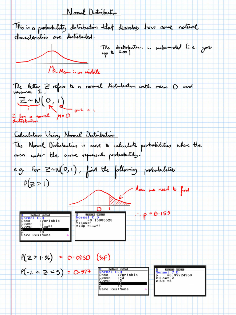 Intro To Normal Distribution Lesson Notes | PDF