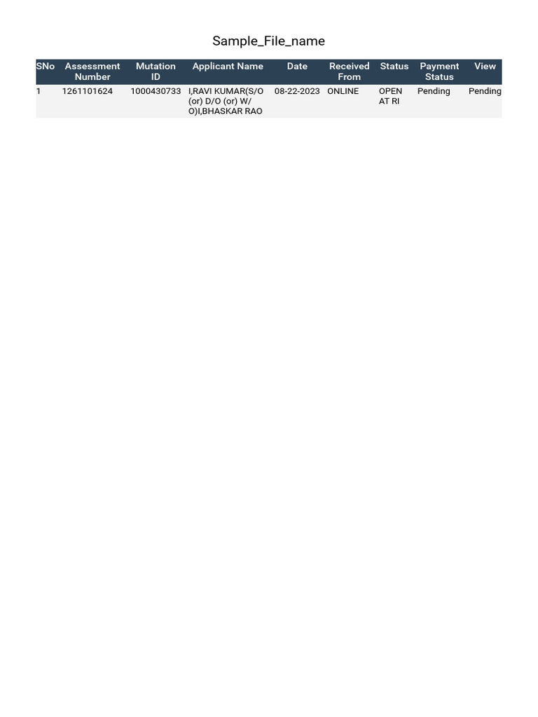 Sample File Name | PDF