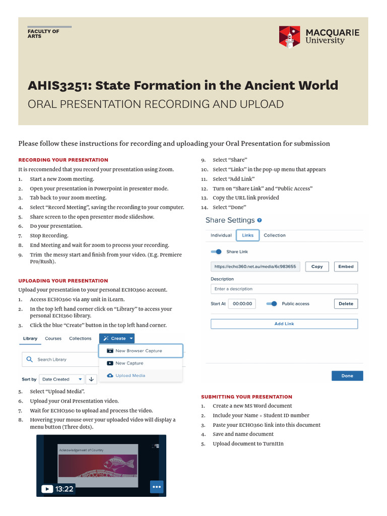 Oral Presentation Recording Guide | PDF