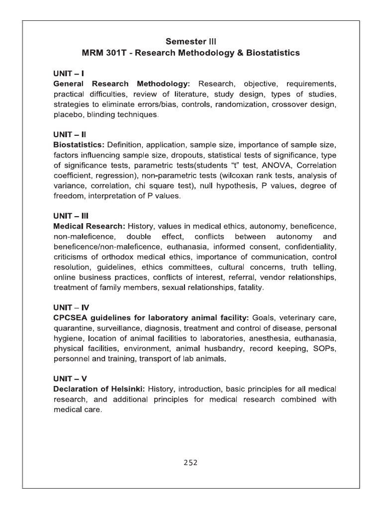Research Methodology and Biostatistics M. Pharm. (PCI) | PDF