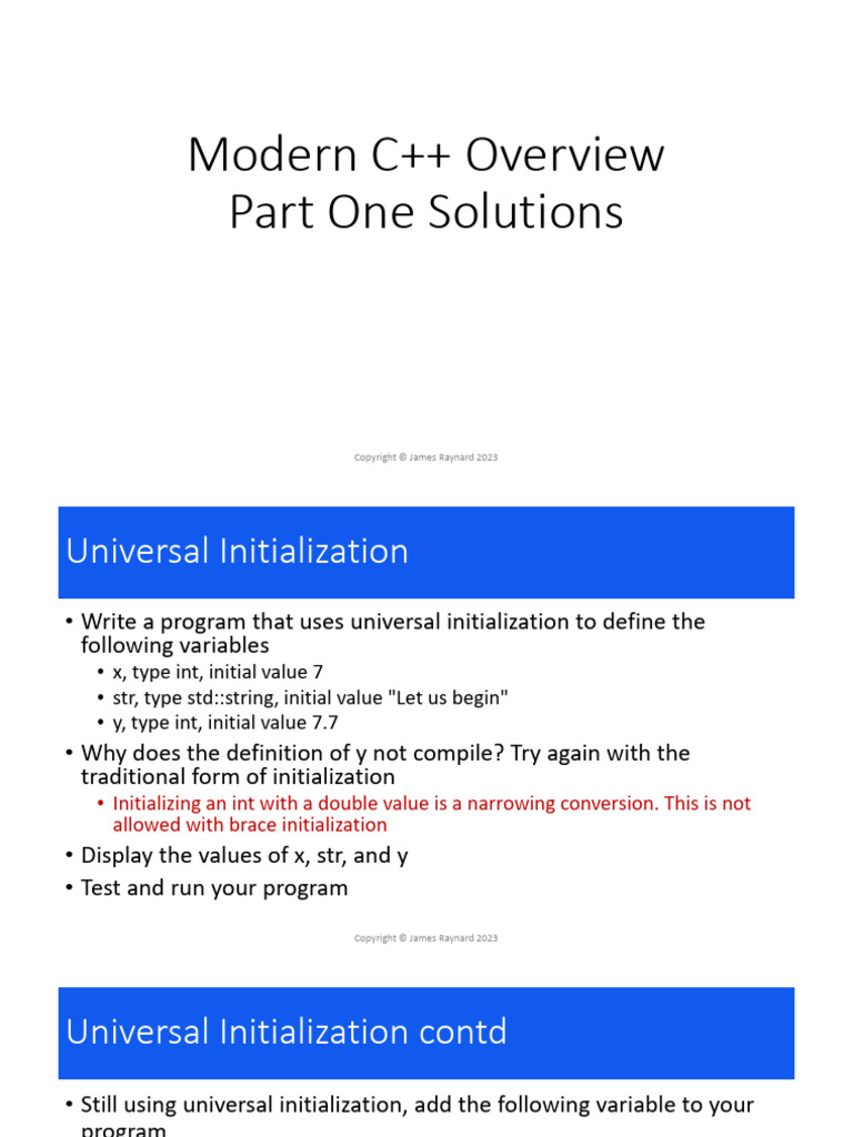 Modern C Overview Part One Solutions | PDF | Pointer (Computer ...
