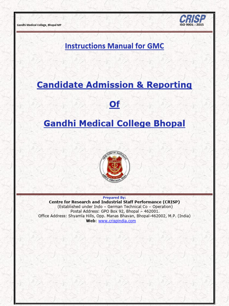 GMC - UserManual - Candidate Admission | PDF | Software | Cyberspace