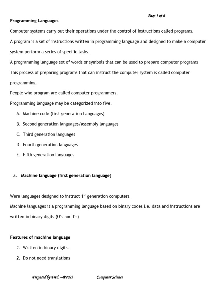 1 Comps Programming Languages | PDF | Computer Programming | Programming Language