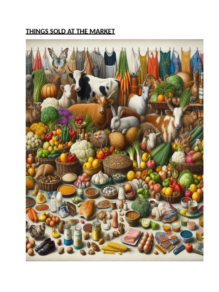 Things Sold at The Market | PDF