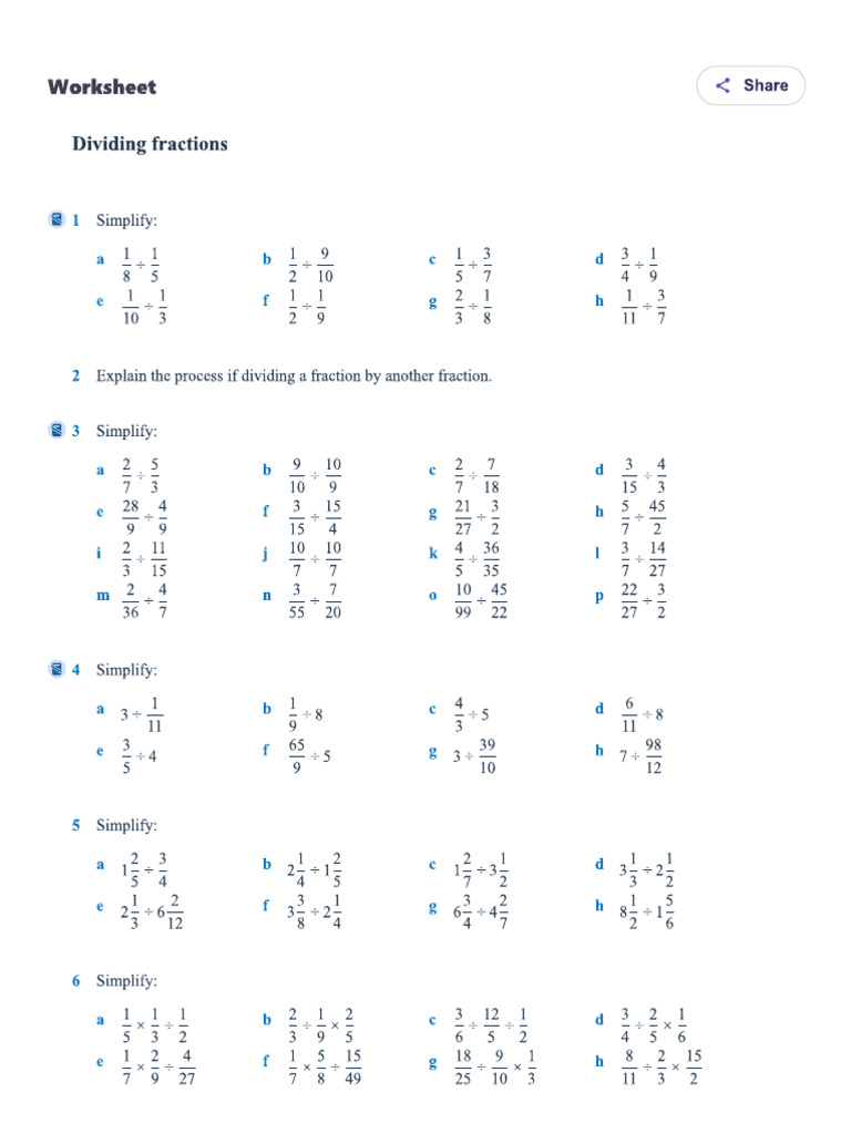Dividing Fractions | PDF