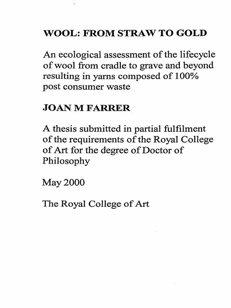 Wool From Straw To Gold | PDF | Ozone Depletion | Life Cycle Assessment