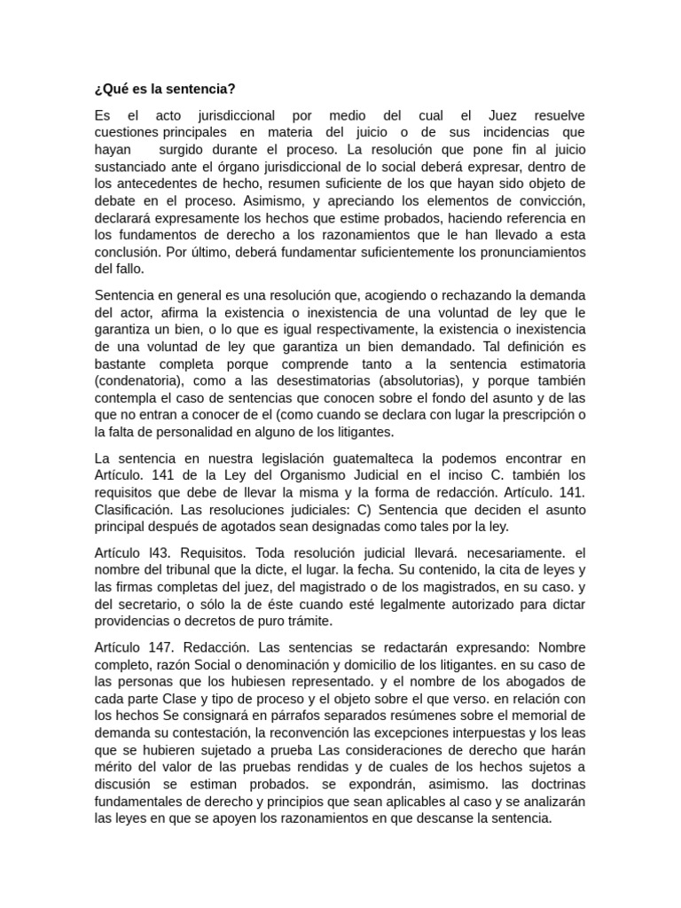 Qué Es La Sentencia | PDF | Sentencia (ley) | Gobierno