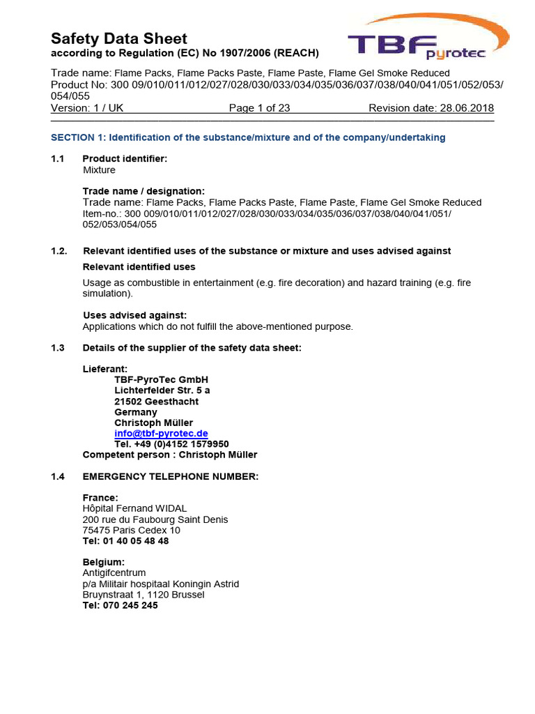 MSDS Fire Gel | PDF | Toxicity | Chemical Reactions