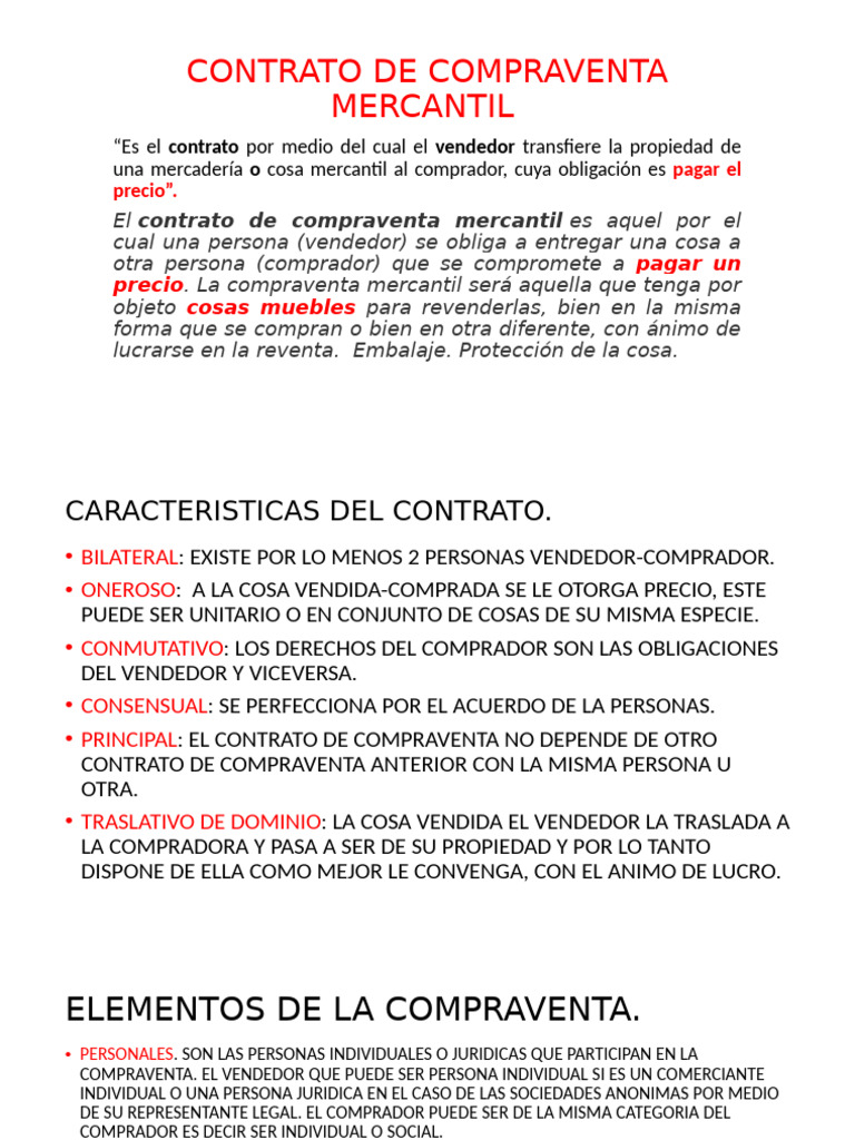 Contrato de Compraventa Mercantil | PDF | Ley de obligaciones ...