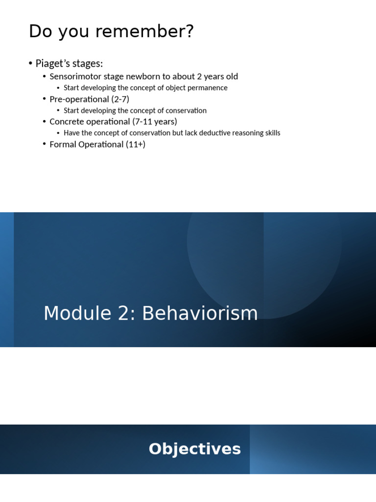 Module 2 Behaviorism | PDF | Classical Conditioning | Reinforcement