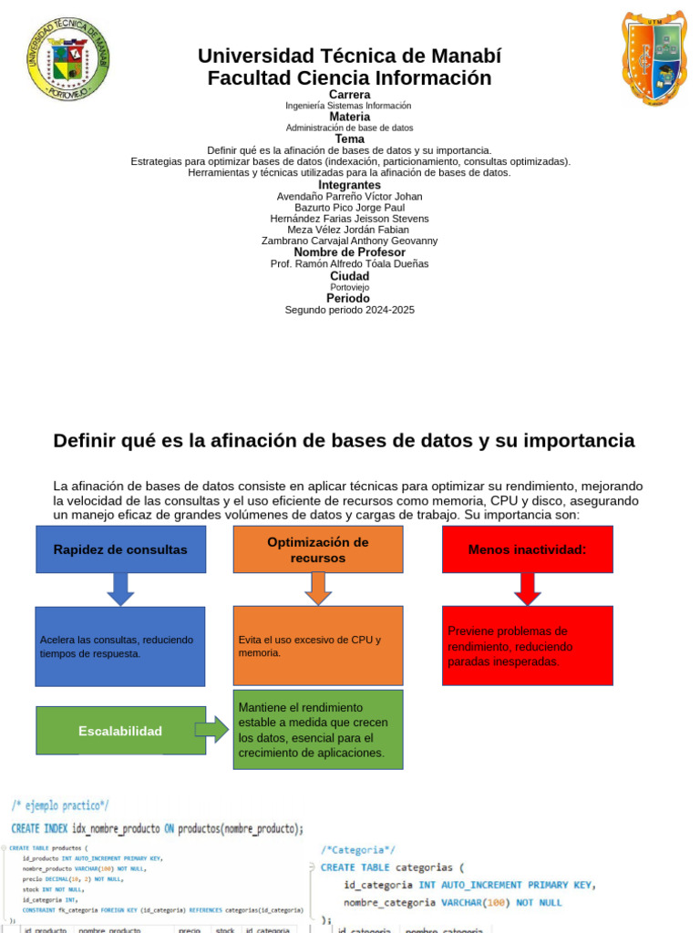 Diapositivas de Adminstración de Base de Datos | PDF | SQL | Bases de datos