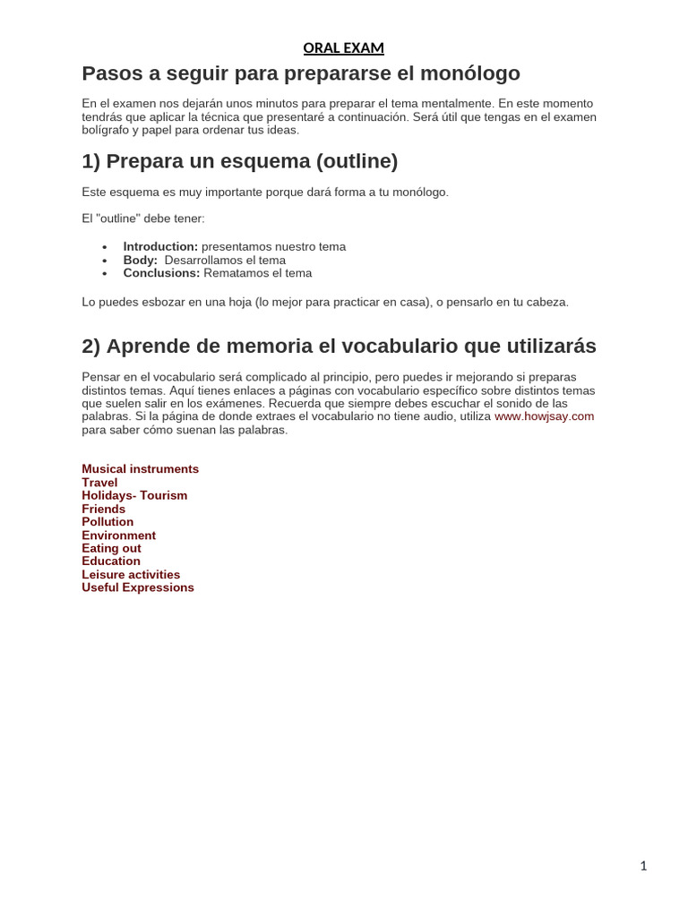 Oral Exam Preparation Guide | PDF