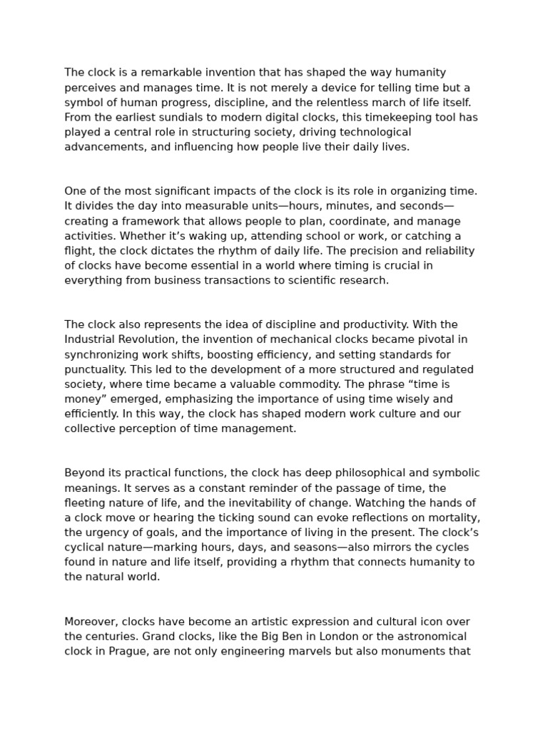 Essay 3 | PDF | Clock | Time