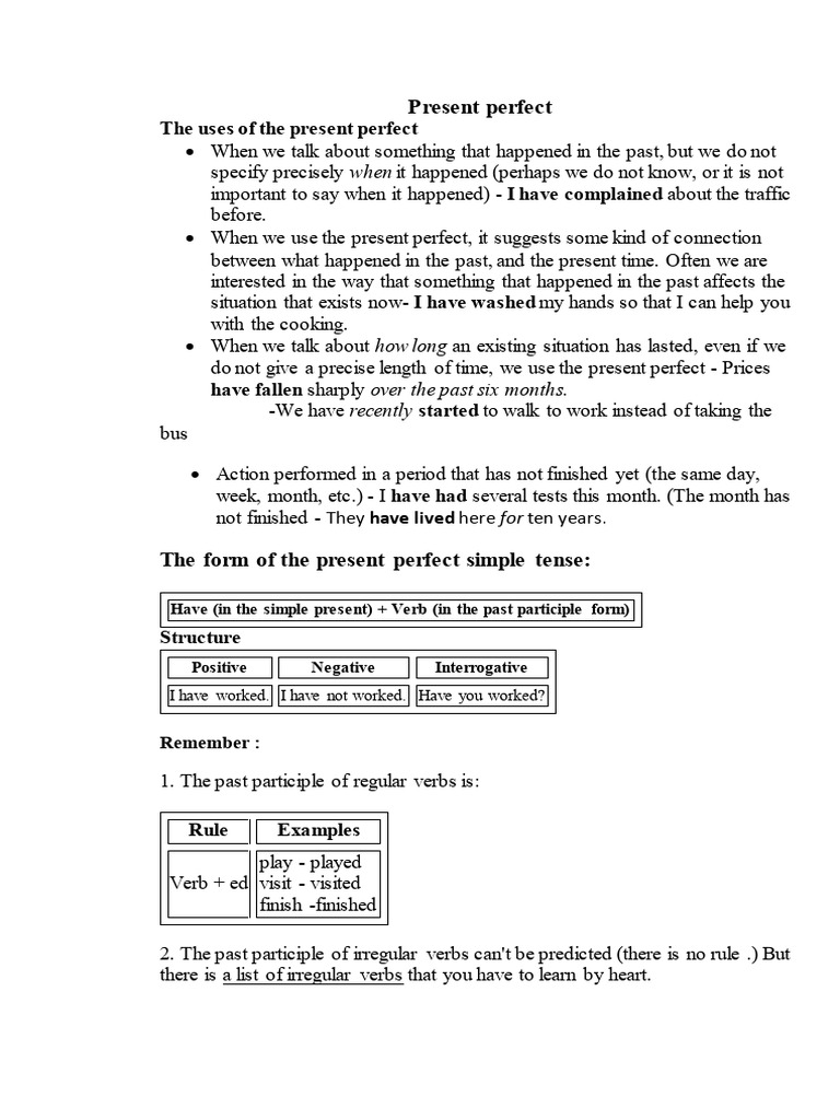 4 Presentperfect | PDF