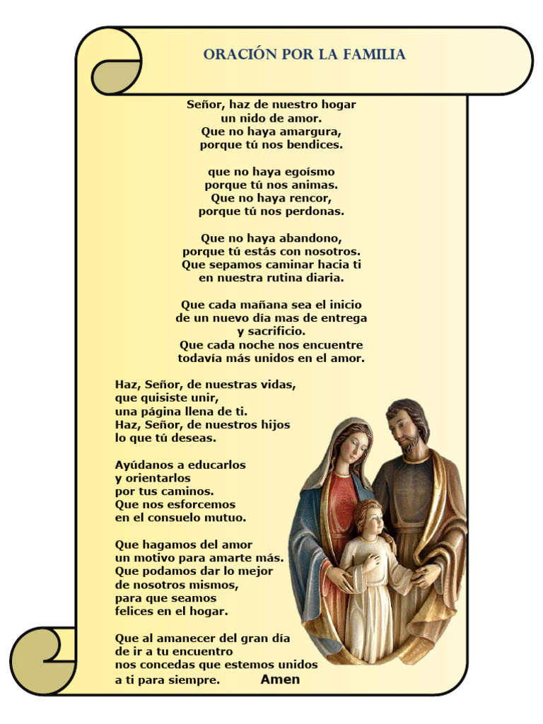 Oración Por La Familia SM | PDF | Cocina, comidas y vino | Religión y espiritualidad