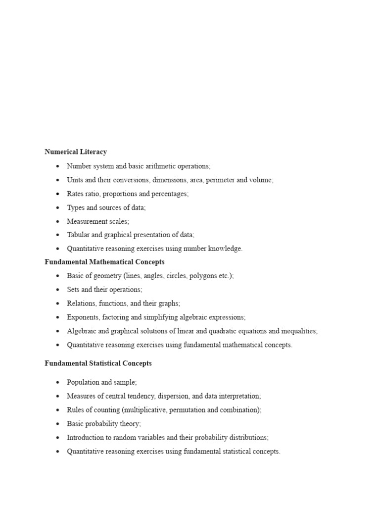 Pharmacy Mathematics Outline | PDF