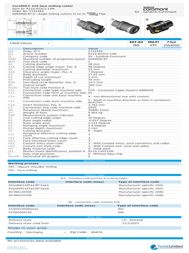 SV - Sandvik-Coromant: 307-02 Milfi | PDF | Metalworking | Industrial ...
