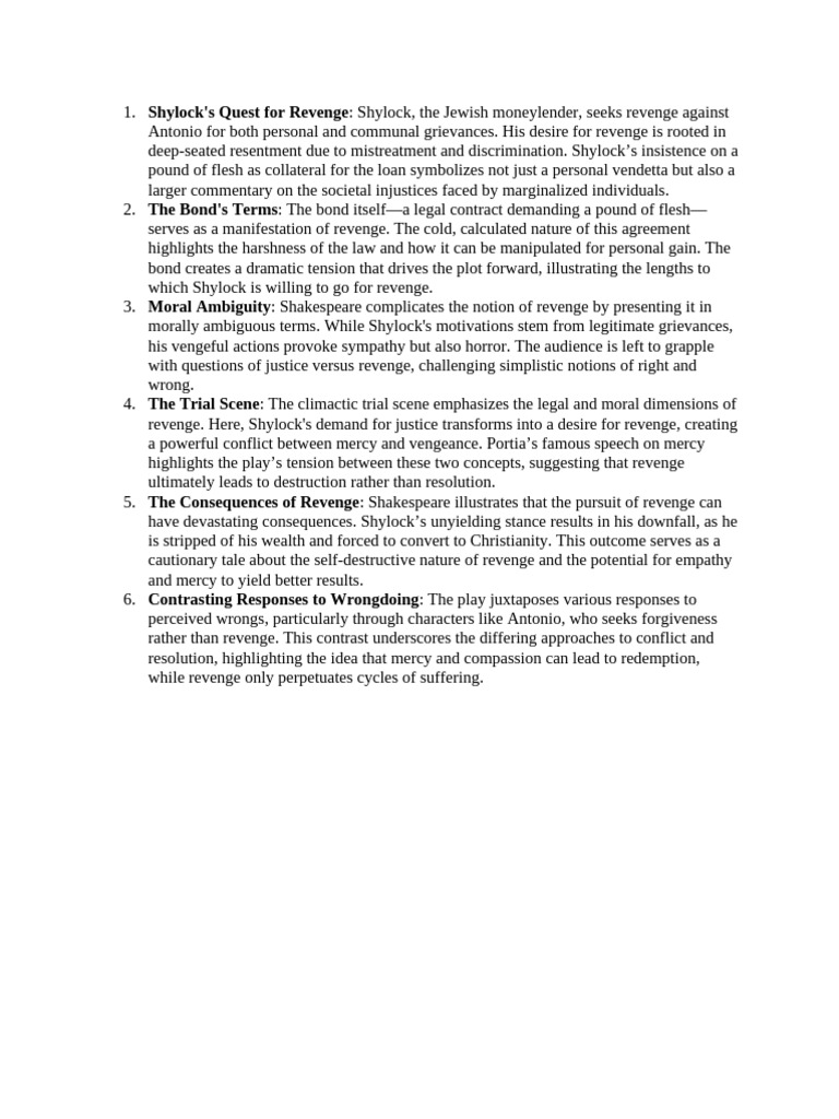 Shylock's Revenge and Its Consequences | PDF