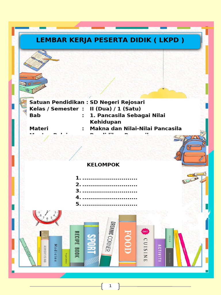 LKPD Pancasila Kelas 2 SD Semester 1 | PDF
