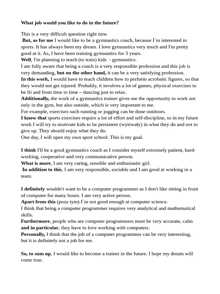 My Dream Job | PDF