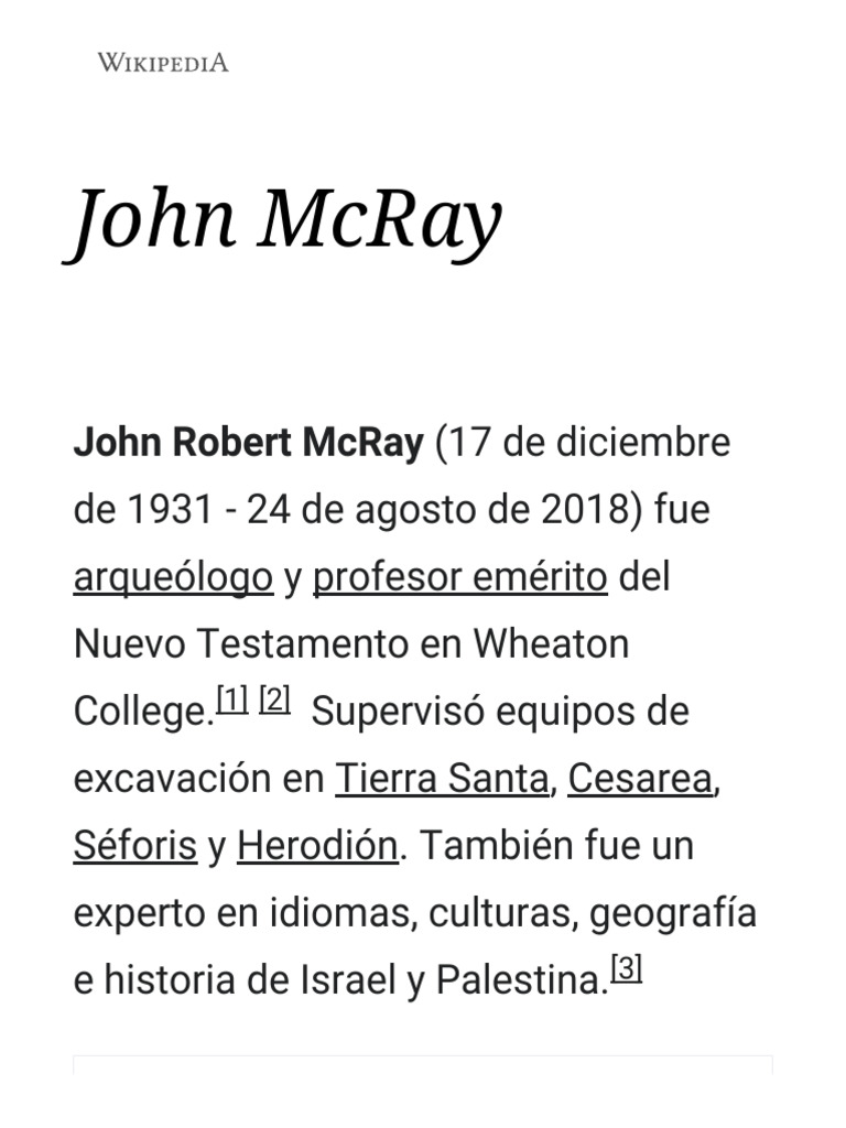 John McRay - Wikipedia, La Enciclopedia Libre | PDF | Biblia