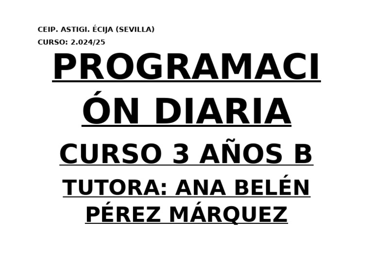 Portada Programación Diaria | PDF