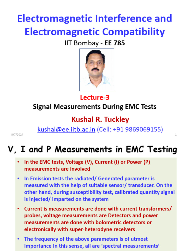 EMIEMC - KT - Lect3-Signal Measurement | PDF | Electromagnetic Compatibility | Computer Engineering