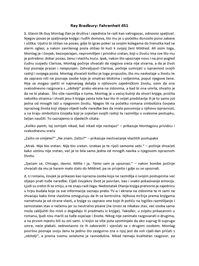 Fahrenheit451 Lektira | PDF