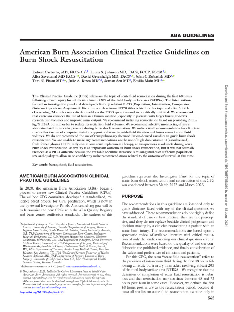 Guia ABA 2024 | PDF | Burn | Shock (Circulatory)