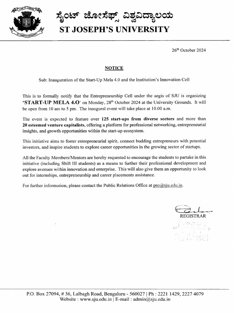 Notice - Start-Up Mela 4.0 | PDF