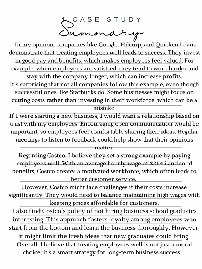 Case Study 1 Summary | PDF