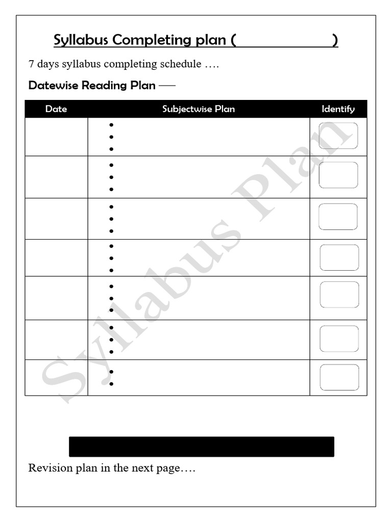 7-Day Study Plan for Exam Success | PDF