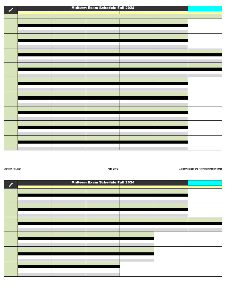 BSSE Midterm Date Sheet (Fall 2024) | PDF | Computing | Computer Science