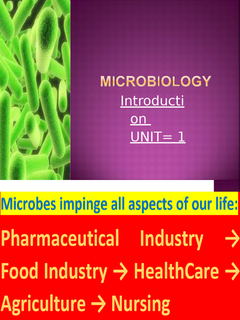 Microbiology Unit 1 | PDF | Microbiology | Microorganism