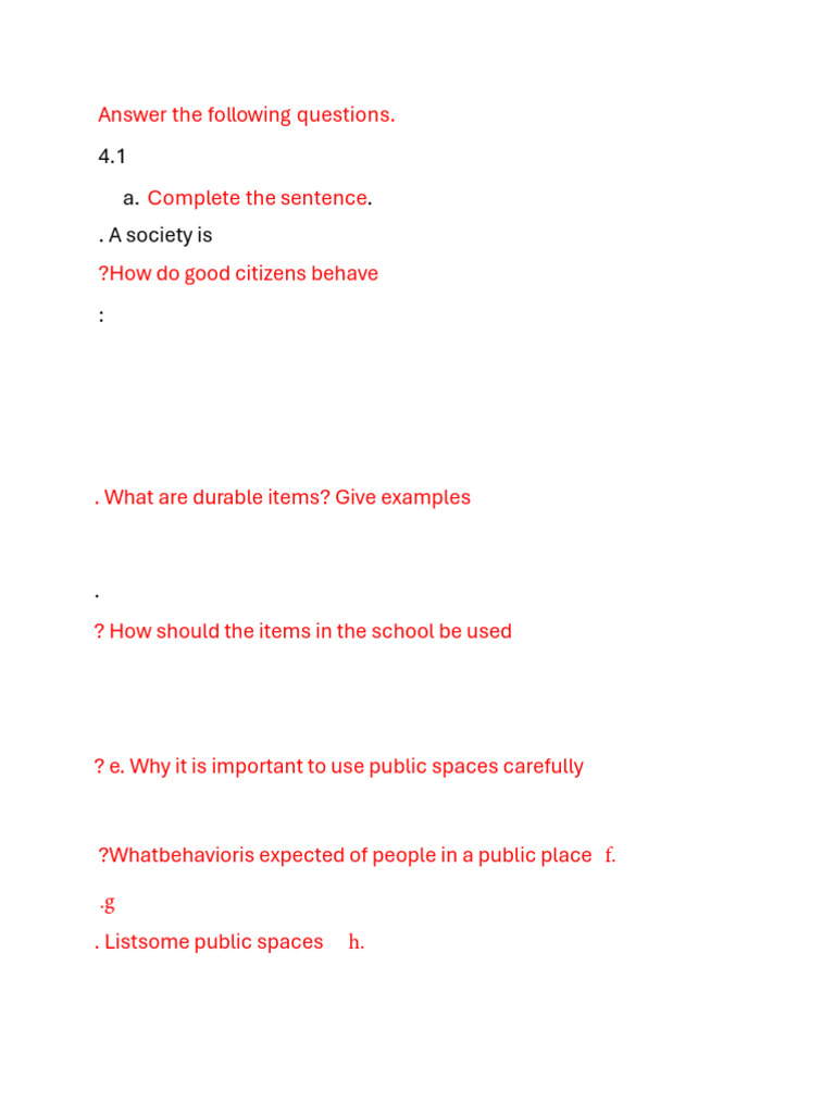 Social-Answer The Following Questions | PDF