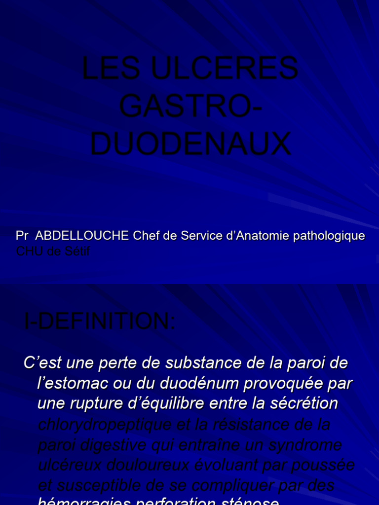 Ulcères gastroduodénaux : définitions et enjeux | PDF | Estomac | Anatomie