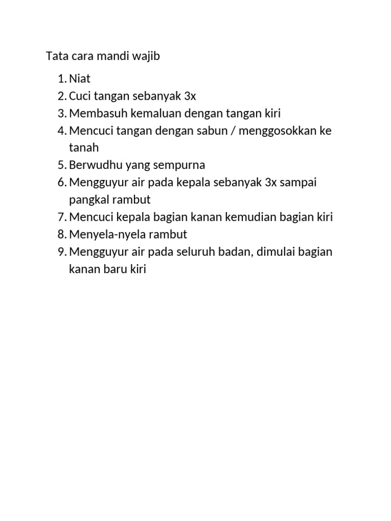 Tata Cara Mandi Wajib | PDF