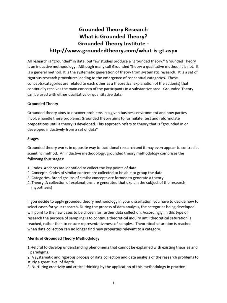 Grounded Theory Research | PDF | Methodology | Theory