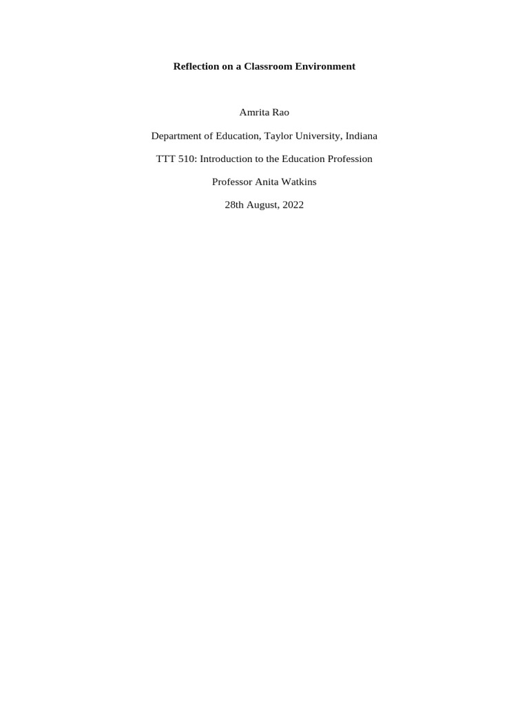 TTT 510: Introduction To The Education Profession | PDF | Classroom